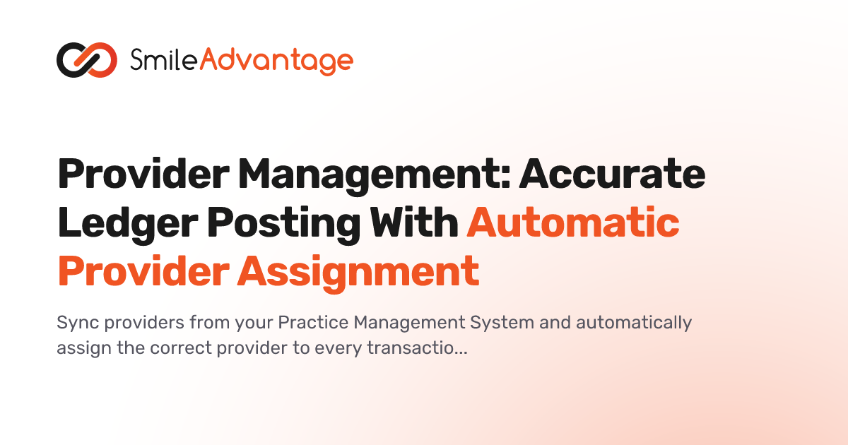 Provider Management: Accurate Ledger Posting With Automatic Provider ...